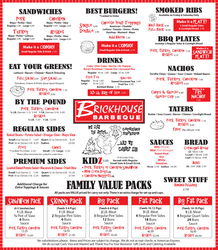 brickhousecolumbiamenu - Brickhouse BBQ